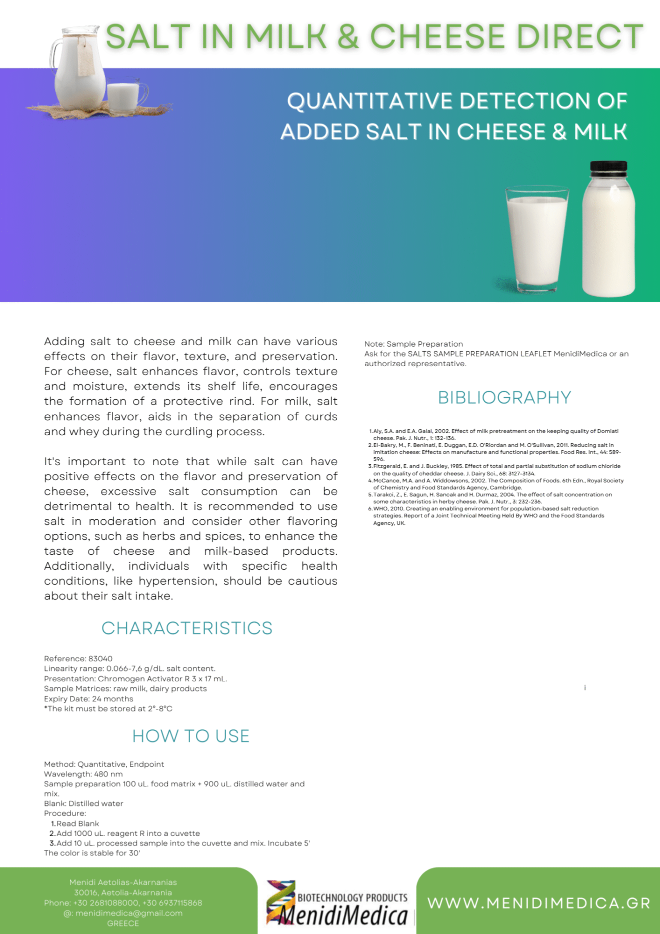 Salt in Milk & Cheese Direct - MENIDIMEDICA